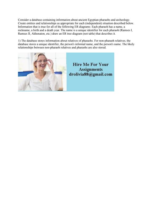 Consider a database containing information about ancient Egyptian phar ... Consider a database containing information about ancient Egyptian phar ...