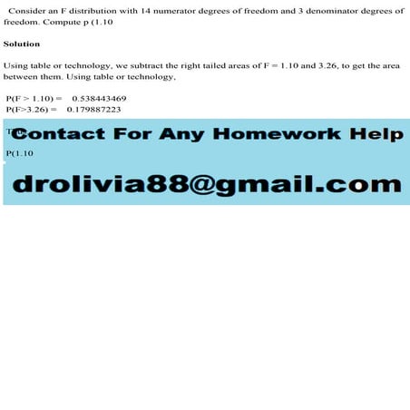Consider an F distribution with 14 numerator degrees of freedom and .pdf