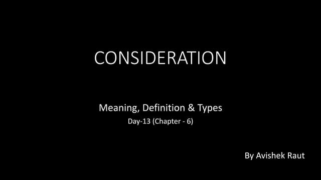 Consideration | PPT