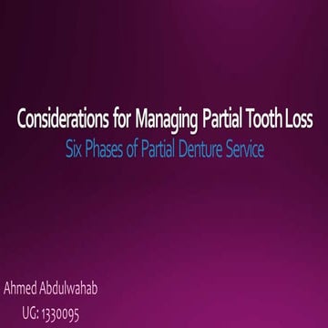 Considerations for managing partial tooth loss Six Phases of Partial ...