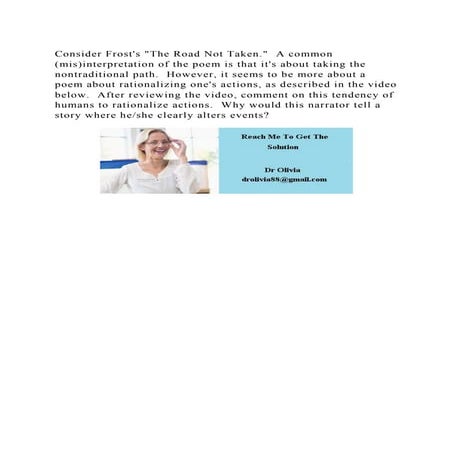 Consider Frosts The Road Not Taken. A common (mis)interpretation.docx