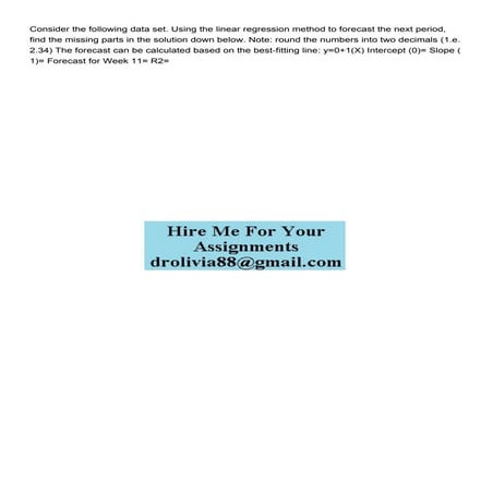 Consider The Following Data Set Using The Linear Regressionpdf
