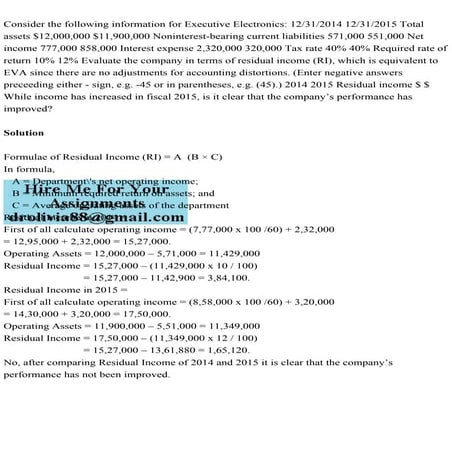 Consider the following information for Executive Electronics 1231.pdf