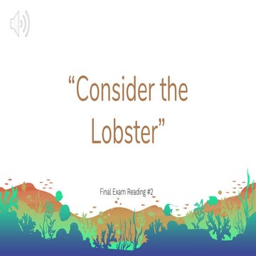 Consider The Lobster Article Analysis | PDF