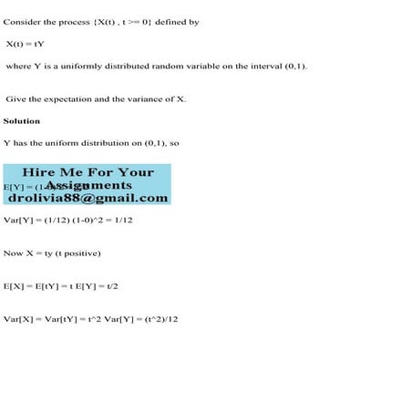Consider the process {X(t) , t = 0} defined by X(t) = tY wh.pdf