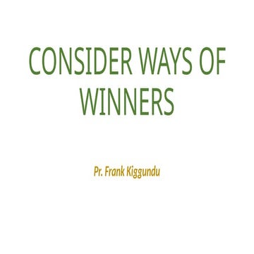 CONSIDER WAYS OF WINNERS -Edited version | PPT