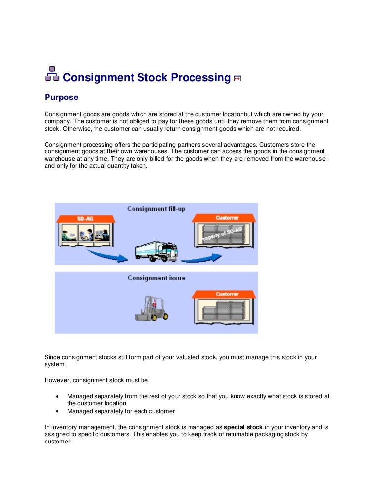 Consignment stock processing