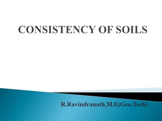 Soilconsistence | PPT | Geology | Science