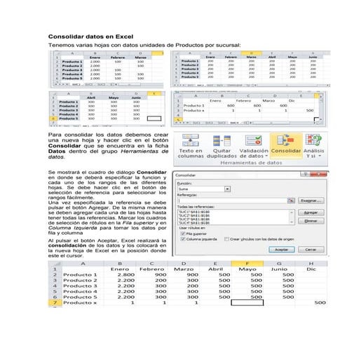 Consolidar datos en excel | PDF