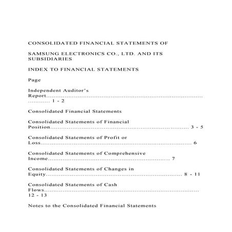 CONSOLIDATED FINANCIAL STATEMENTS OFSAMSUNG ELECTRONICS CO.docx