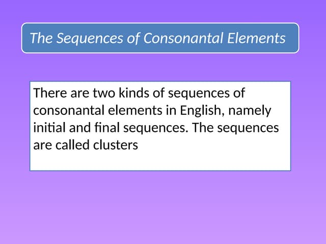 Consonant Clusters | PPTX