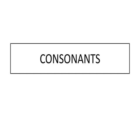 Consonants | PPTX