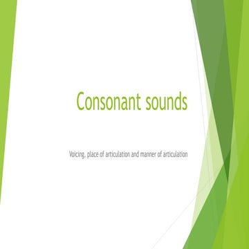 Consonant sounds | PPT