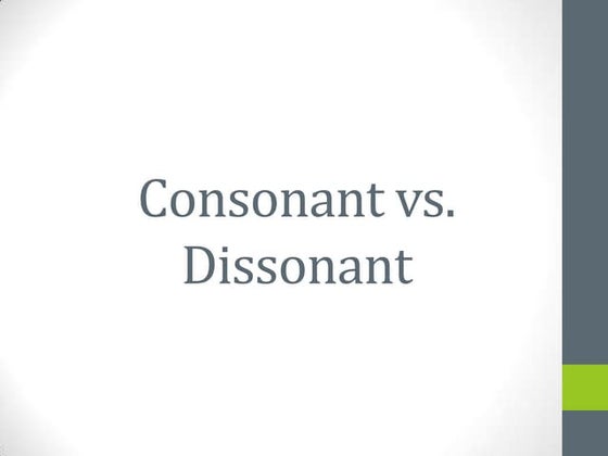 Consonant vs dissonant | PPT