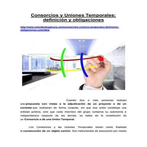 Consorcios y uniones temporales, definicion y obligaciones | DOCX