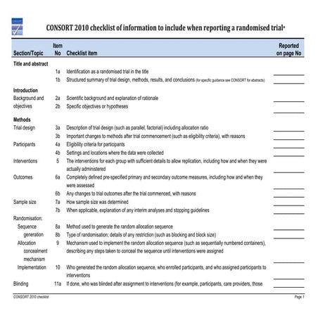 CONSORT 2010 Checklist for people who need it | PPT