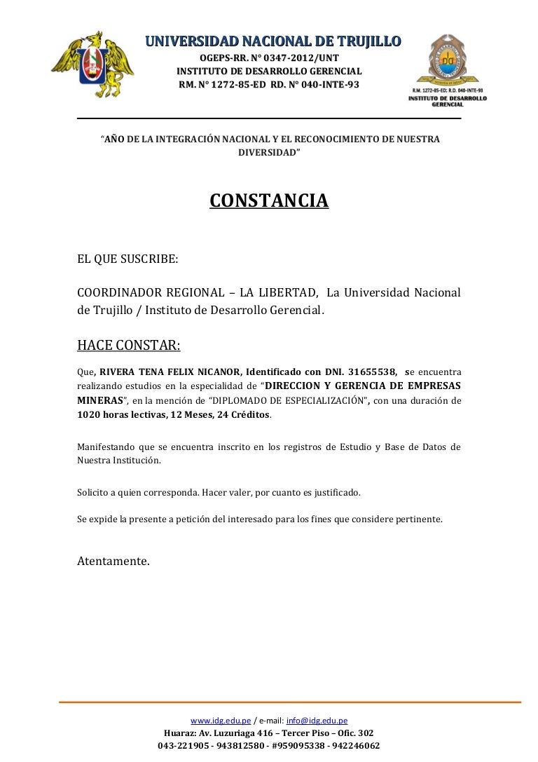 Constancias para imprimir