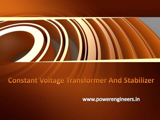 Constant voltage transformer and stabilizer | PPTX | Consumer ...