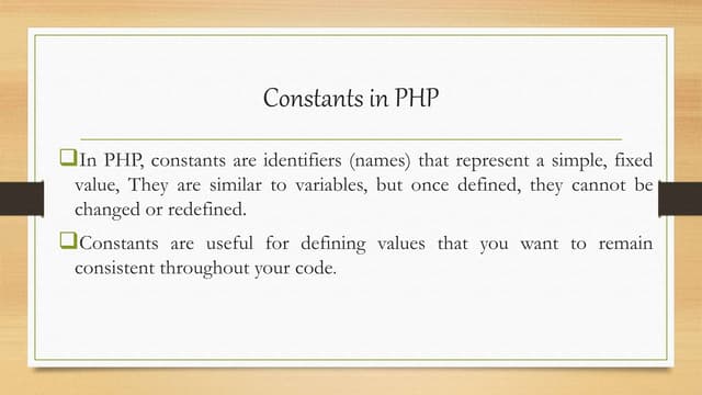 Constants In Php For Web Based Programming Ipu Ppt 4454