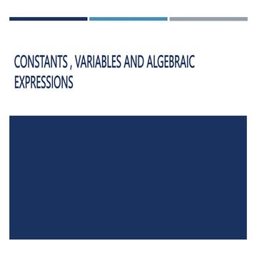 Constants , Variables and Algebraic Expressions.pptx