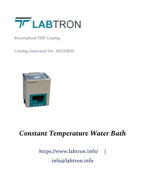 Thermostatic Water Bath | PDF