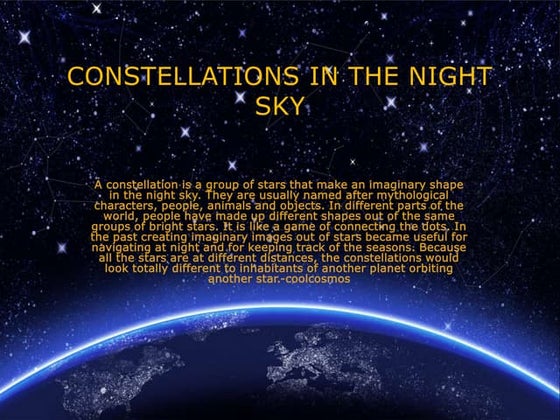 Constellations.ppt Grade 5 different types of constellations | PPT