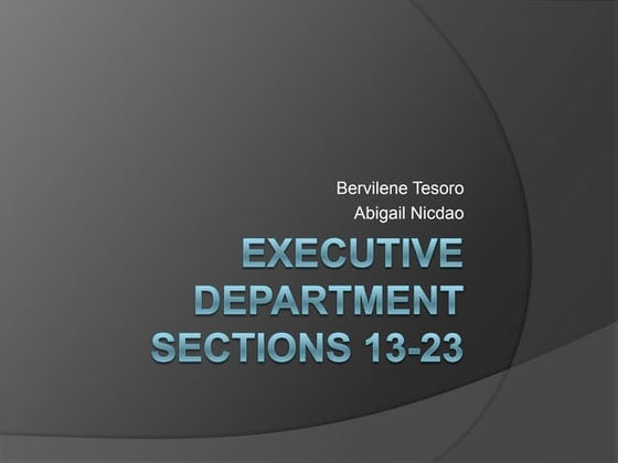 ARTICLE 7 EXECUTIVE DEPARTMENT | PPTX | Political Issues & policy | Politics