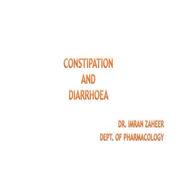 Constipation and Diarrhoea | PPTX