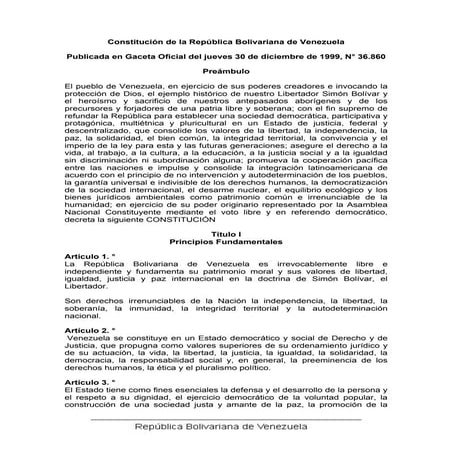 Constitución de la República Bolivariana de Venezuela - constitucion ...