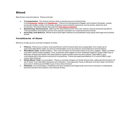 Constituents of blood | DOCX