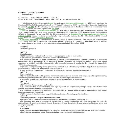 Constitutia romaniei | PDF