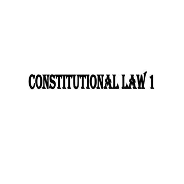 Constitutional Law 1 PowerPoint Presentation | PPTX