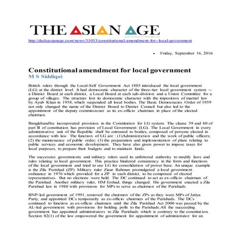 Constitutional amendment for local government | DOCX | Civic affairs ...