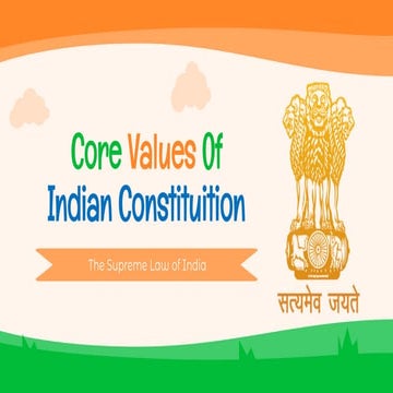 Constitutional Core Values. The supreme Law of india | PDF