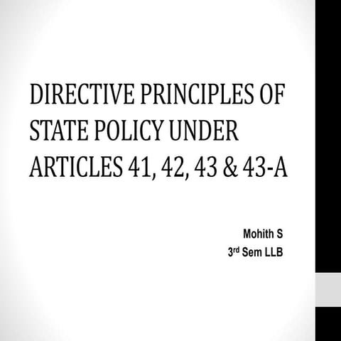 Constitutional law directive principles of state policy under articles ...