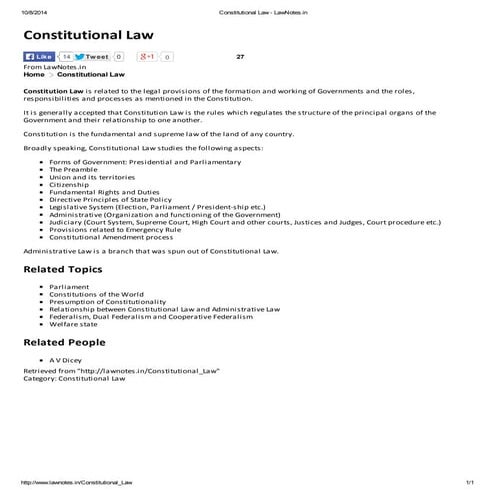 Constitutional law law notes | PDF