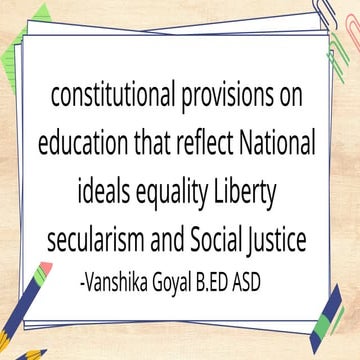 constitutional provisions on education that reflect National ideals ...