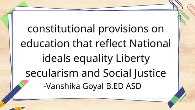 The constitutional provision of education | DOCX