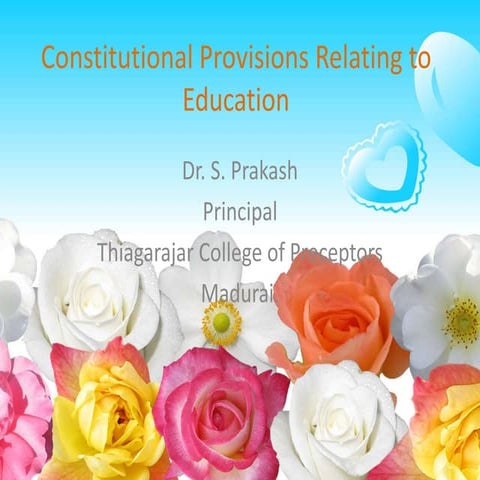 CONSTITUTIONAL PROVISION RELATING TO EDUCATION | PDF