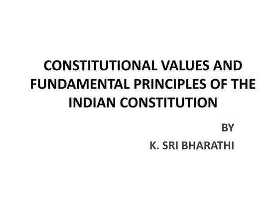 Constitutional values | PPTX | Civic affairs | Politics