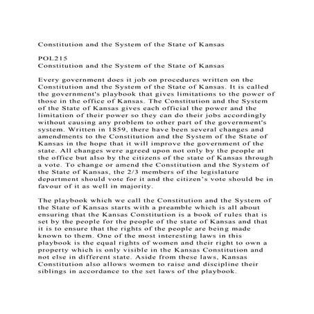Constitution and the System of the State of KansasPOL215Cons.docx