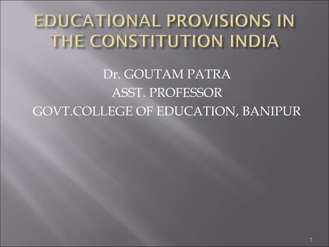 Constitution of India (PPT) | PPTX