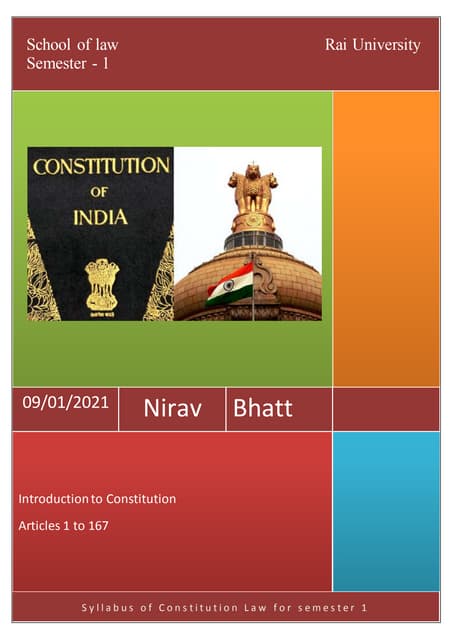 COI - Module - 1 mcn 202 constitution of india | PPT