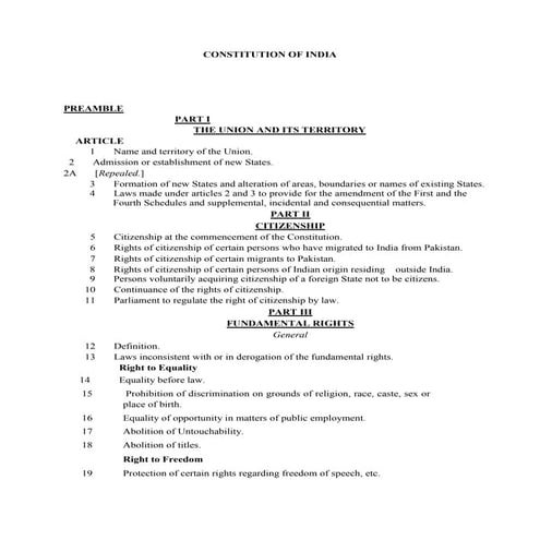 The Constitution of India | PDF