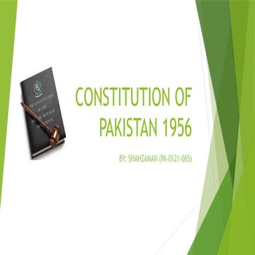 CONSTITUTION OF PAKISTAN 1956 by Shahzaman chandio | PPTX