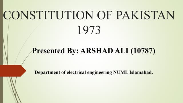 Constitutions of pakistan | PPTX