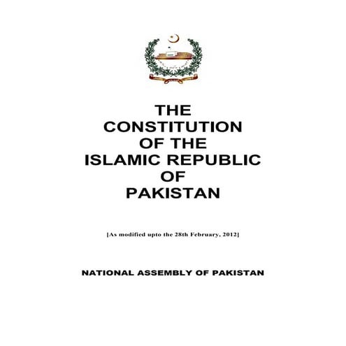 Constitution of the Islamic Republic of Pakistan 2012 (including 20th ...