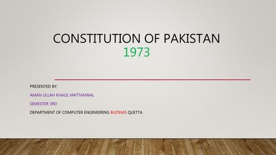 Structure and Functions of Government in Pakistan | PPTX