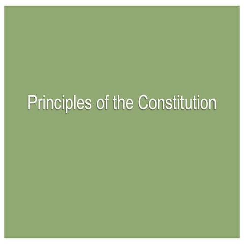 Principles of the Constitution | PPT