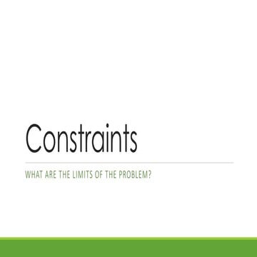 Constraints | PPTX